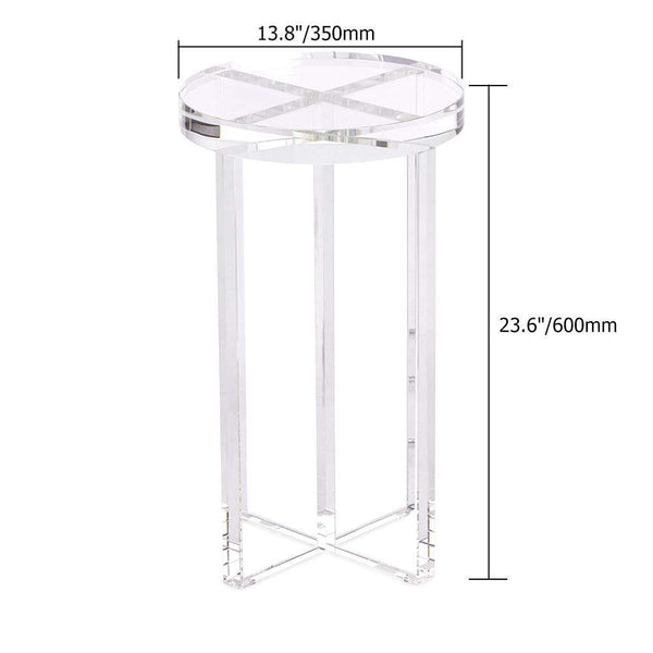 Round Clear Acrylic End Table Modern Side Table-Wehomz – WEHOMZ