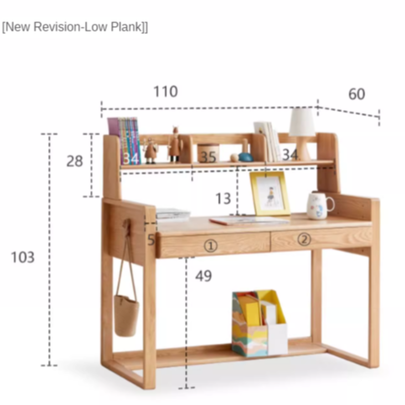 Oak Children's Modern Study Table Can Be Raised and Lowered – WEHOMZ