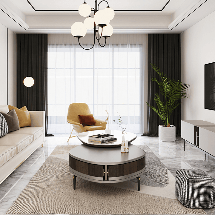 Lift-top Modern Multifunctional Nesting Coffee Table Set with Drawer S ...