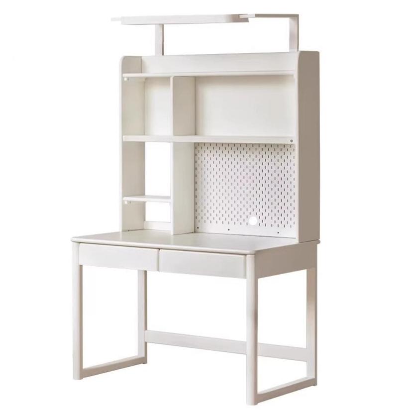 Poplar Solid Wood Cream Style Bookshelf Integrated Table – WEHOMZ