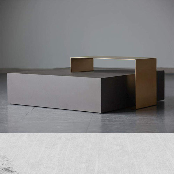 Black Coffee Table in MDF & Metal Rectangle Accent Table-Wehomz – WEHOMZ