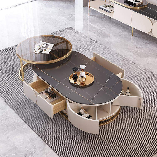 3 Pieces Nesting Coffee Tables & TV Stand Set with Drawers – WEHOMZ
