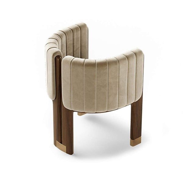 Modern Wood Accent Chair Camel Velvet Upholstered Arm Chair-Wehomz – WEHOMZ