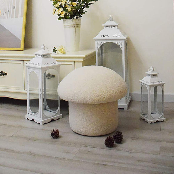 Mushroom Ottoman Stool Upholstered Cute Stool-Wehomz