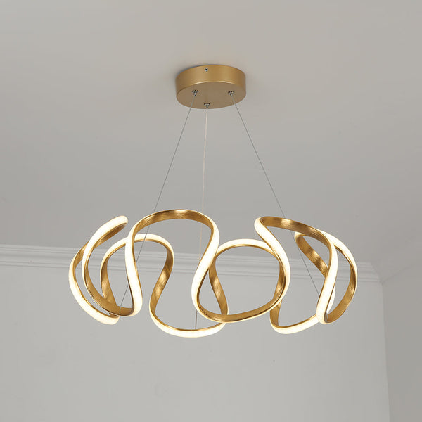Rola Gold LED Unique Geometric Pendant Light Haning Ceiling Light – WEHOMZ