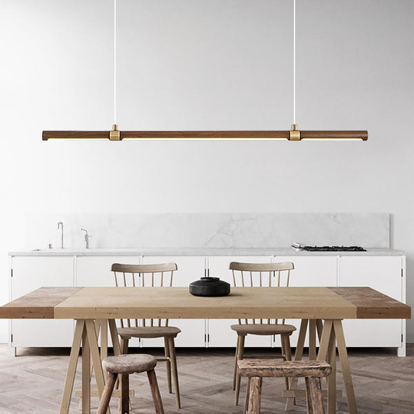 1-Light Kitchen Island Light Modern Linear LED Pendant Light-Wehomz ...
