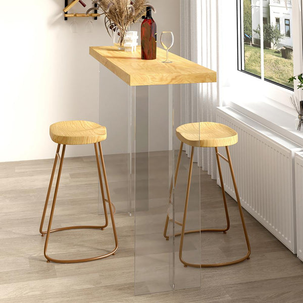 47.2" Wood Floating Bar Table Acrylic Base Bar Height Pub Table ...